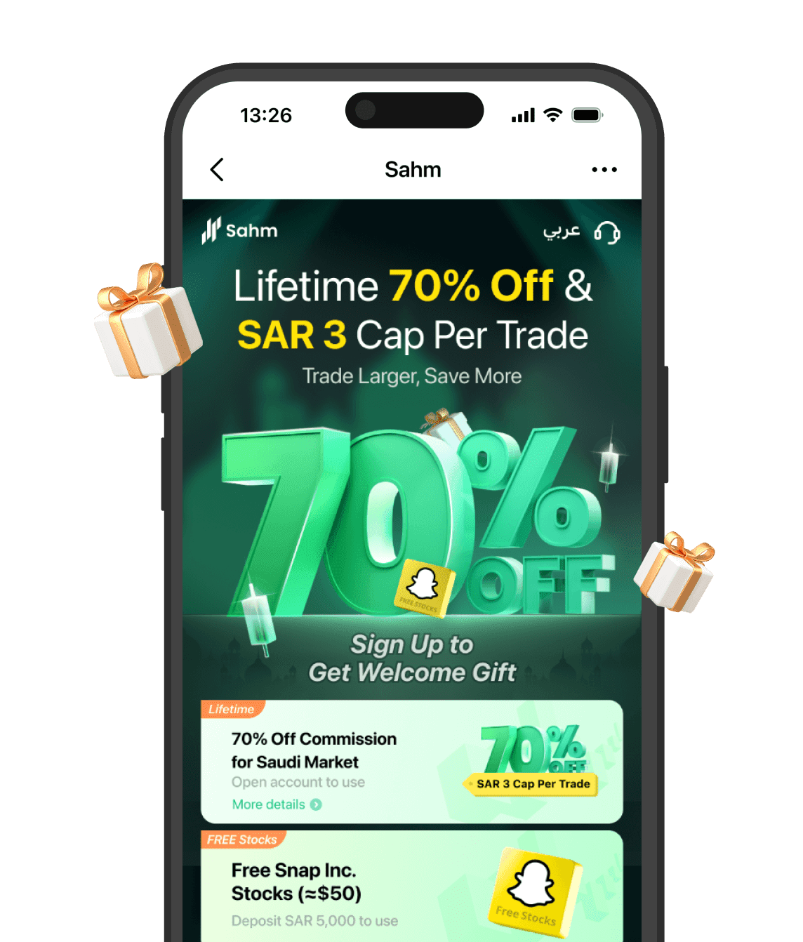 Sahm-Stock Trading : Trade Saudi Arabia and the U.S. Stocks in One App